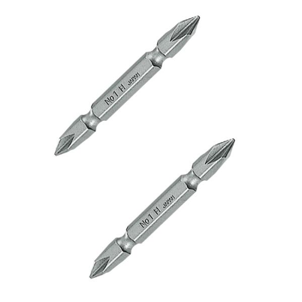 《仕様》●呼び寸法(+)NO.1●全長L：65mm●硬さ：H●1パック2本入●重量(g)：14《特長》●インパクトドライバーで+ビスの着脱に最適です●経済的な両頭タイプ●18Vインパクトドライバー対応