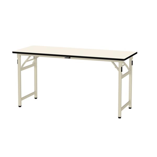 《ワークテーブル 折りタタミタイプ ポリエステル天板（20mm）》●サイズWxDxH　 1500x600x740●質量(kg)17.9●天板色　アイボリー●STP1560II特長●ポリエステル天板(20mm)●開いて設置、たたんで収納がワン...