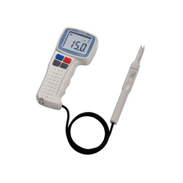 《仕様》●測定方式：電気抵抗式●表示：3-1/2桁LCD●測定範囲：温度 5〜40℃、水分 9.1〜40.0%(標準レンジの場合)●分解能：0.1%●電源：単3形マンガン電池X2本●機能：平均値表示、温度自動補正、検量線変更●本体寸法(WX...