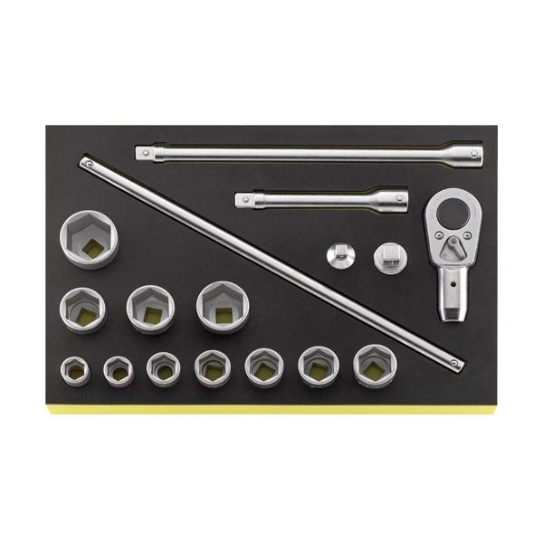 《仕様》●差込角(SQ)：3/4”●トレイサイズ(W×D×H)：530×350×90mm●質量：10100g■セット内容：ソケット(6角)：22・24・27・30・32・34・36・38・41・46・50mm(55-22・24・27・30・...