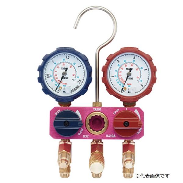《仕様》●マニホールド ゲージ取付ネジ：1/8″NPT ホース接続ポート：5/16″フレア(TA122ME)●連成計・圧力計：-0.1〜3.8MPa(TA141ME)●連成計・圧力計：-0.1〜5.5MPa(TA140ME)●チャージホース...