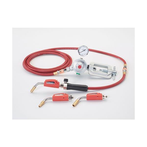 《仕様》●付属チップ：φ6.4/7.9/9.5(3種類)●ホース長：3.6m●セット内容：・ハンドル本体・バーナー用チップ・逆火防止レギュレーター(ガット付)・アセチレンホース・収納ケース