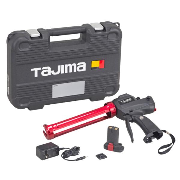 《仕様》●電圧：DC7.2V●最大出力：4500N●適合コーキング材サイズ：330ml●充電時間：約2.5時間●カラー：赤●付属品：本体・7.2V充電池別売1.4Ah・キャリーケース・充電用ACアダプタ・エレキテル用ピストン《特長》●固いコ...