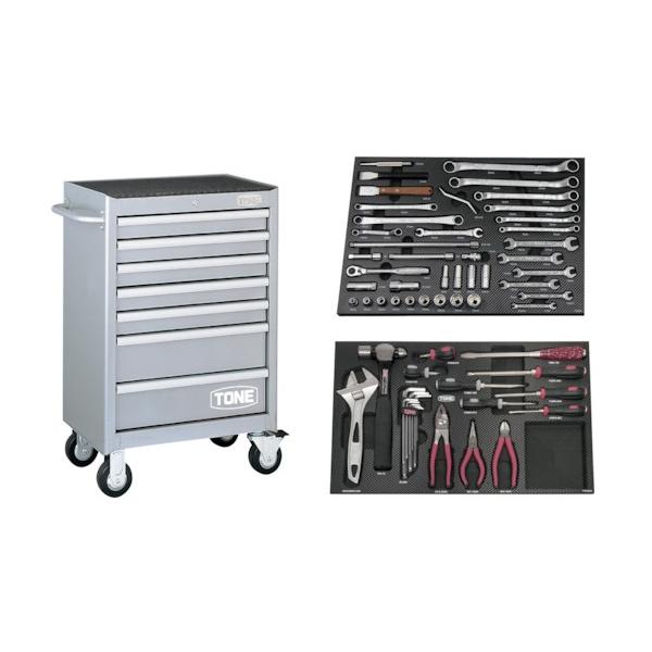 《仕様》●ケース色:シルバー●ケース寸法(mm)間口×奥行×高さ:676×459×995●セット内容(点)：63●質量:71.9kg