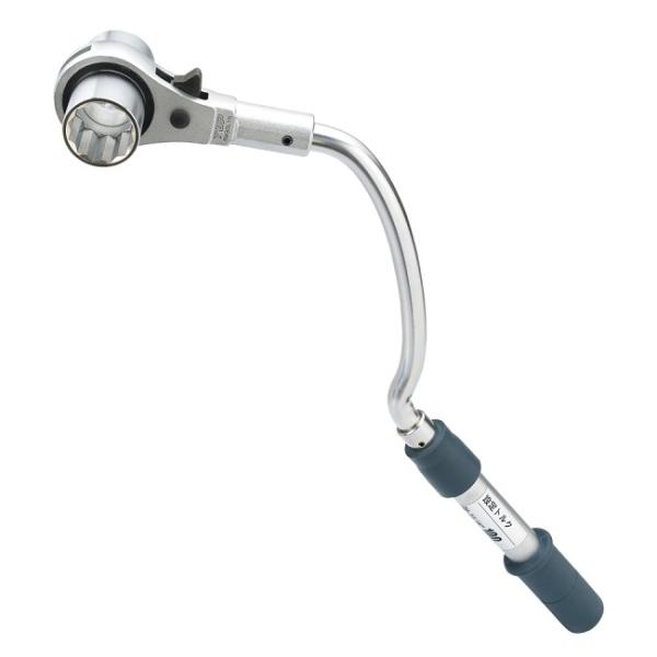 《仕様》●対辺寸法：30mm●設定トルク：100N・m●L：528mm●D：59mm●ギア数48(7.5°送り)●両方向トルク●重量(g)：1900《特長》●水道本管のフランジナットの締付に●弓形形状ですので隣接するナットに干渉せず狭い場所...