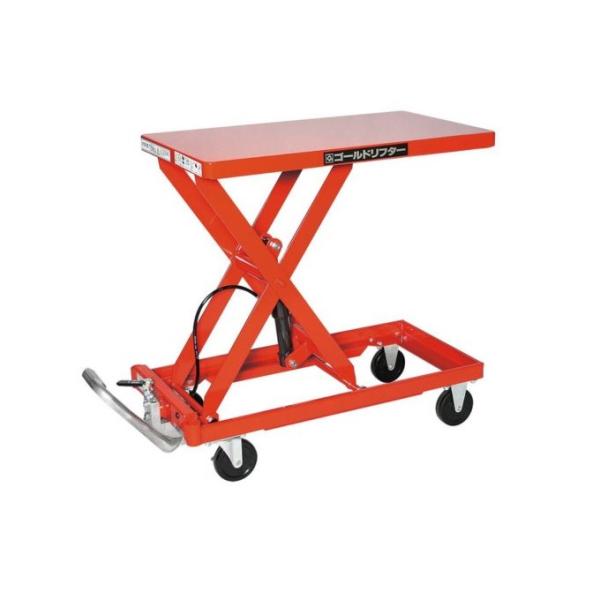 《仕様》●油圧・足踏式●ハンドルレス●積載荷重：150kg●テーブル寸法：400×720mm●ストローク：485mm●テーブル高さ：235〜720mm●全長：950mm●車輪：φ100ゴム●自重：25kg※商品の詳細はメーカーサイトにてご確...
