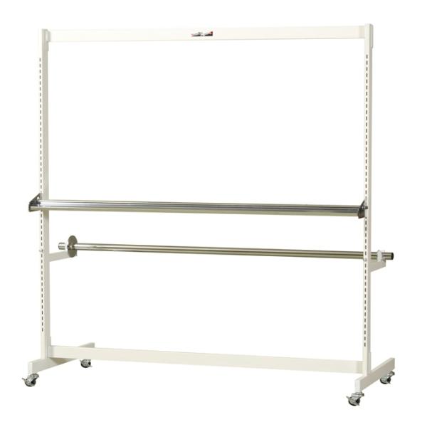 《ロール材スタンド 基本形》●ロール材寸法：540φ×L1200まで(L600mmを2本でもセット可能)●ロール材重量： 10kgまで●キャスター：40φストッパー付●標準装備：カッターガイド、芯棒セット●質量： 20.9kg●RS1200...