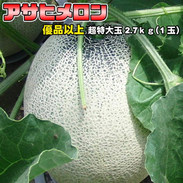 糖度は平均15度と非常に高く、果肉がしっかりしており、日持ちも良い。全く食べ飽きしないすっきりした味わいのアサヒメロンです。内容量　優品以上 超特大玉2.7kg×1玉　品種：ルピアレッド R113など産地　北海道保存方法　直射日光に当たらな...