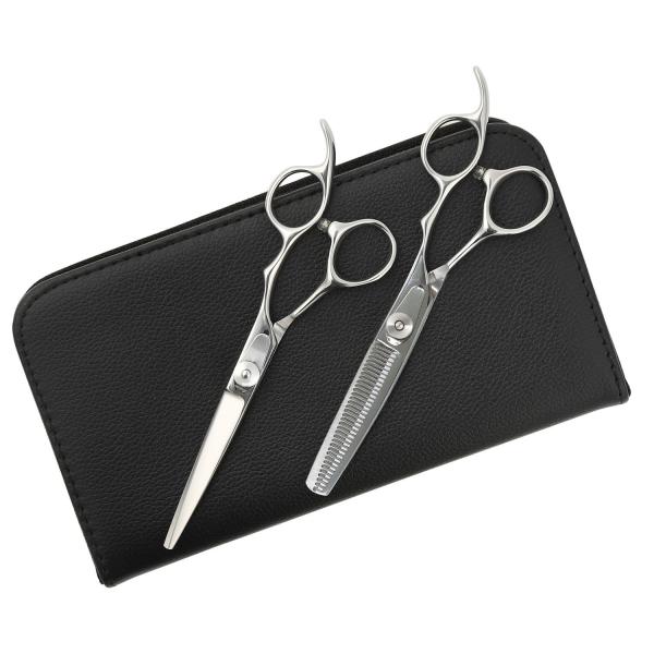 ウェット、ドライどちらも可サイズ　シザー 5.5 6.0インチセニング 6.0インチ材質　420Cロックウェル高度　HRC-56シザー、セニング、2丁入れケース・シザー■5.5インチ寸法　全長161mm　刃渡り66mm指穴　動刃23×19m...