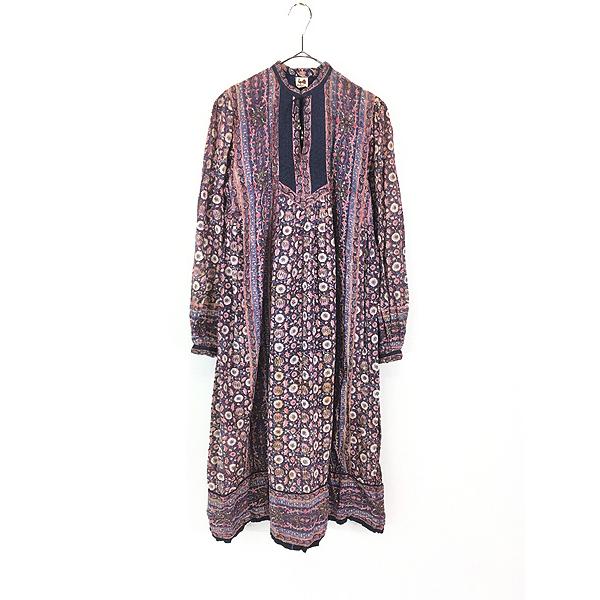 レディース 古着 70s 花 ボタニカル 総柄 キルティング 切替 レディース 古着 70s 花 ボタニカル 総柄 キルティング 切替