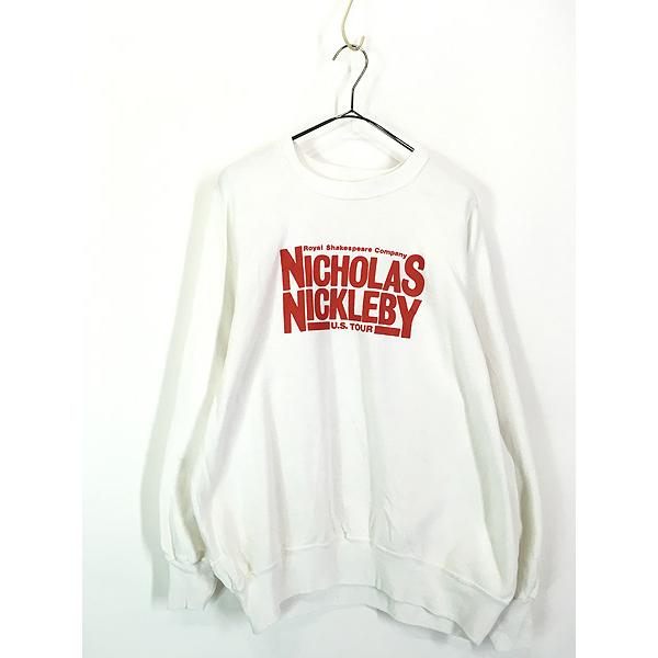 古着 80s USA製 Royal Shakespeare Company Nicholas Nickleby ミュージカル ツアー スウェット トレーナー XL