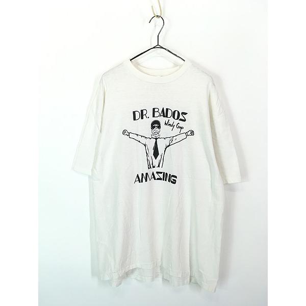 古着 90s USA製 DR.BADOS Windy Gap AMAZING 包帯男 モノクロ アート Tシャツ XL