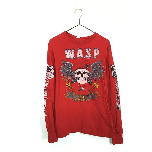 古着 80s USA製 W.A.S.P. 「The Last Command Tour 1986」 ヘヴィ メタル バンド 長袖 Tシャツ ロンT M