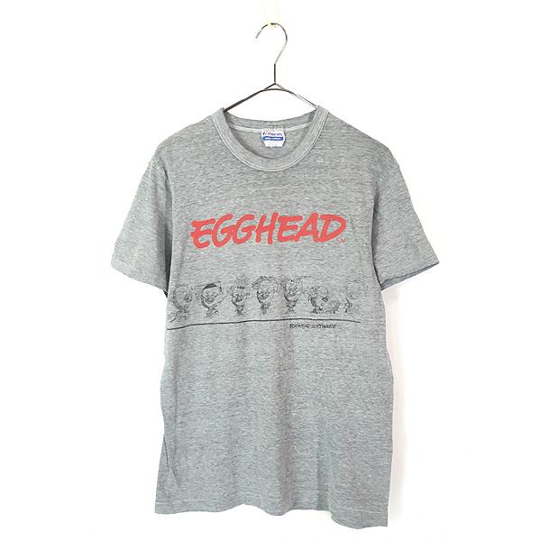 古着 80s USA製 EGGHEAD SOFTWARE 玉子 キャラクター コンピューター ソフトウェア Tシャツ M