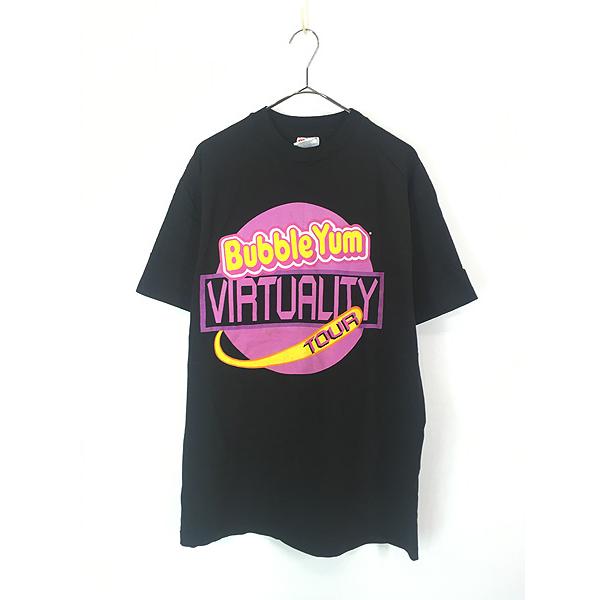 古着 90s USA製 Bubble Yum Virtuality Tour ガム 企業 ポップ アート Tシャツ L 古着