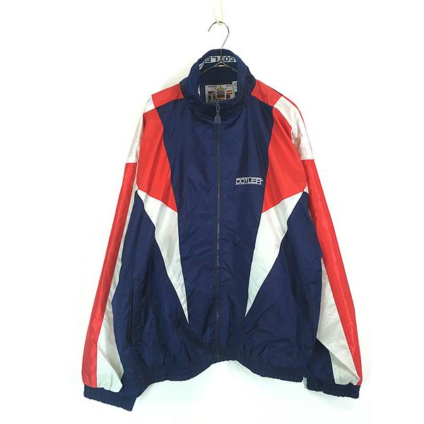古着 90s COTLER トリコロール カラー ナイロン スポーツ ジャケット XXL