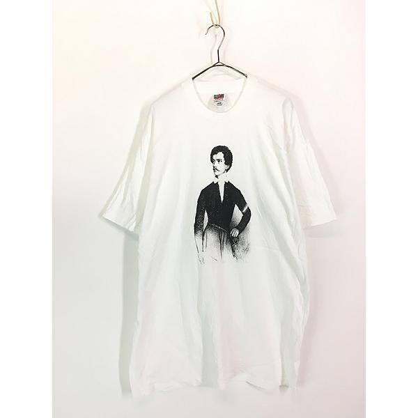 古着 90-00s Petofi Sandor ハンガリー革命 詩人 偉人 フォト Tシャツ XXL