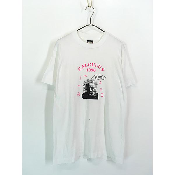 古着 90s USA製 Albert Einstein 「CALCULUS 1990」 学者 偉人 フォト