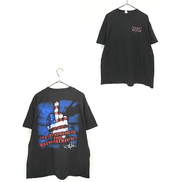 古着 00s Toby Keith 「Never Apologize For Being Patriotic」 中指 カントリー ロック Tシャツ L