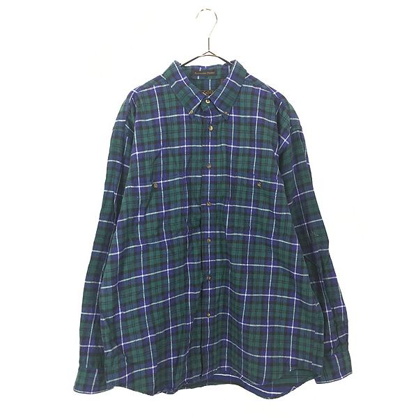古着 80s Eddie Bauer 「Bainbridge Flannel」 タータン チェック フランネル シャツ ネルシャツ XL