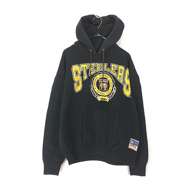 古着 90s USA製 NFL Pittsburgh Steelers スティーラーズ ヘビー スウェット パーカー XL 古着