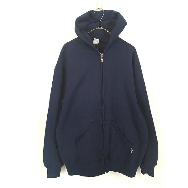 古着 90s Russell 無地 ソリッド セットイン スウェット ジップ