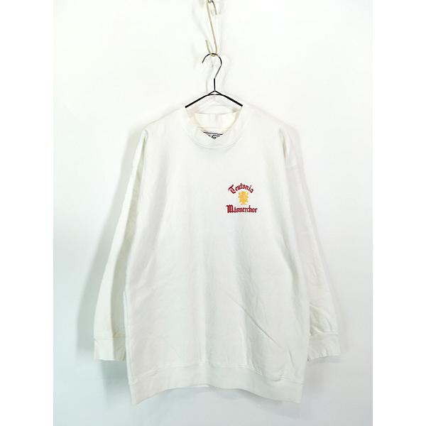 古着 90s USA製 Teutonia Mannerchor ハウス グラフィック リバース タイプ スウェット トレーナー M 古着