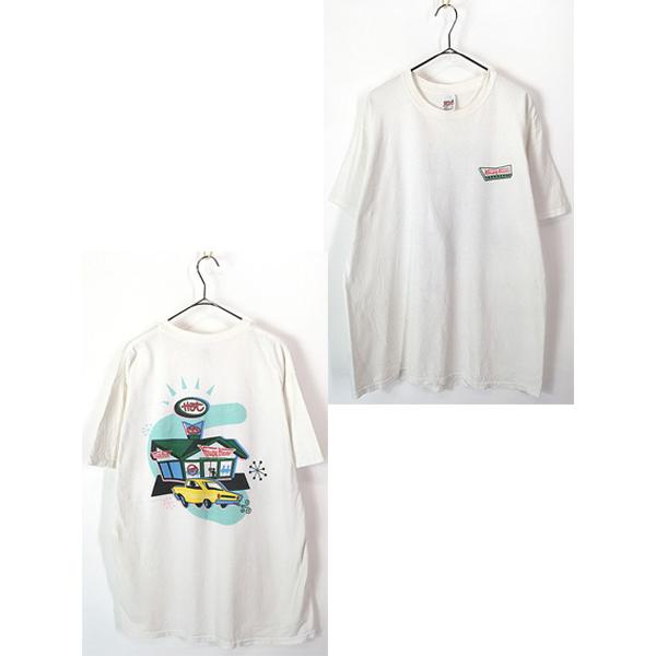 古着 90s Krispy Kreme Doughnuts ドーナツ ショップ ポップ アート Tシャツ XL 古着