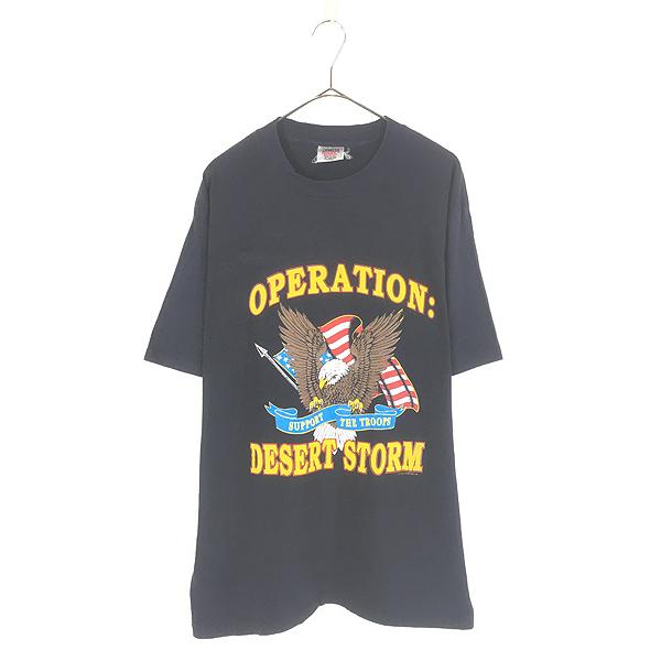 古着 90s USA製 米軍 「Operation Desert Storm」 イーグル 湾岸戦争 ミリタリー Tシャツ XL