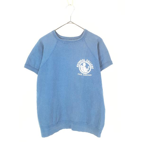 古着 60s 「STATE JUDICIARY」 カレッジ 半袖 ラグラン ヴィンテージ スウェット トレーナー M位