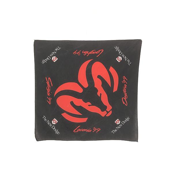 雑貨 古着 90s The New Dodge Laconia 99 自動車メーカー 企業 バンダナ 黒 小物 古着