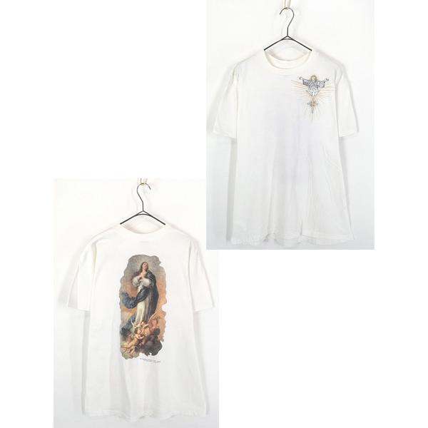 古着 90s USA製 The Immaculate Conception 無原罪の御宿り 聖母マリア イエス キリスト アート Tシャツ L