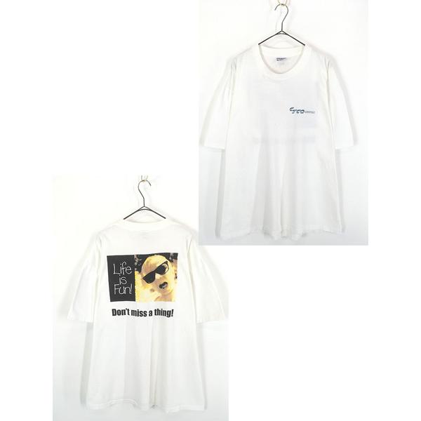 古着 90s USA製 Commonwealth Telephone Company 「Life is Fun!」 通信 モバイル ソフトウェア Tシャツ XL