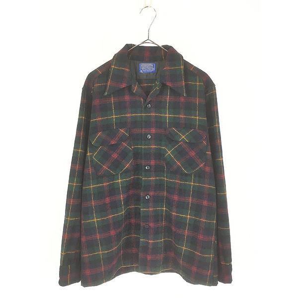 古着 70s USA製 Pendleton タータン チェック 開襟 ボックス
