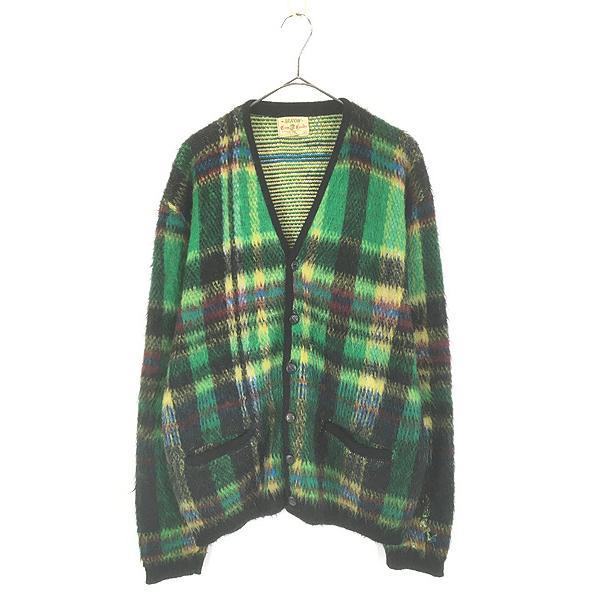 古着 60s ARROW Cum Laude カラフル チェック シャギー アクリル