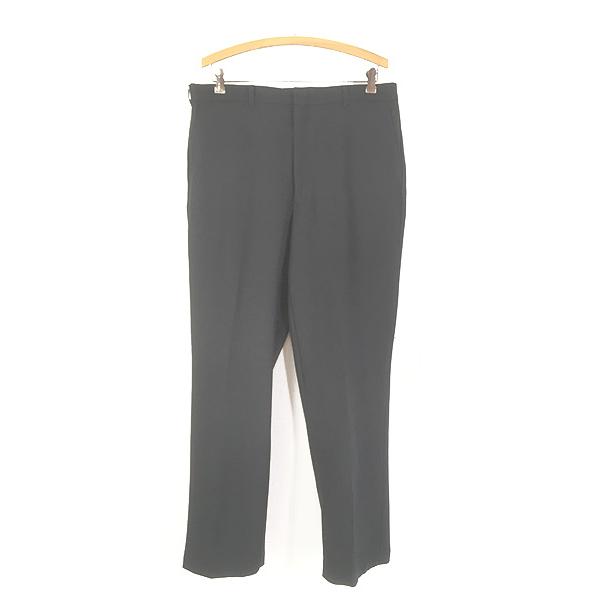 古着 80s USA製 The Men's Store PERMA-PREST ノータック ポリ スラックス パンツ ストレート ブラック W35 L31