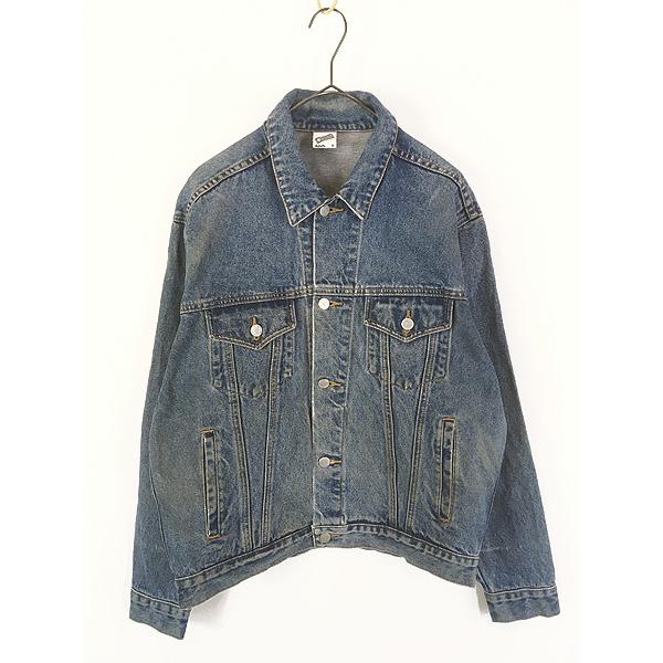 レディース 古着 90s WARNER BROS LOONEY TUNES キャラクター デニム トラッカー ジャケット Gジャン S