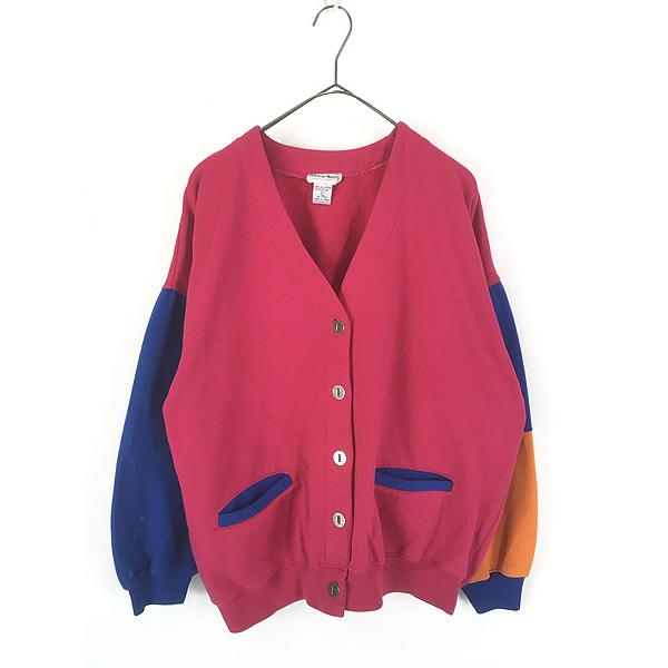 レディース 古着 90s BOUNDARY WATERS 3color スウェット カーディガン L