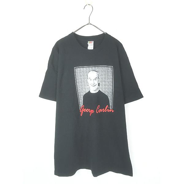 古着 00s George Carlin 「Sometimes a little brain damage can help」 コメディアン サイコ フェイス Tシャツ XL
