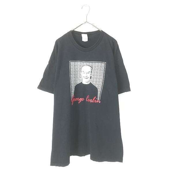 古着 00s George Carlin 「Sometimes a little brain damage can help」 コメディアン サイコ フェイス Tシャツ XXL