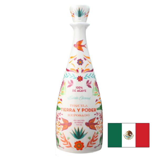 メキシコの伝統的な刺繍がモチーフの芸術的な陶器ボトル『ティエラ・イ・ポデールテキーラ レポサド』〈特徴〉・ブルーアガベを100%使用・花やフルーツが華やかに香る「高地のアガベ」と、土やハーブの風味を持つ「低地のアガベ」を50％ずつブレンドし...