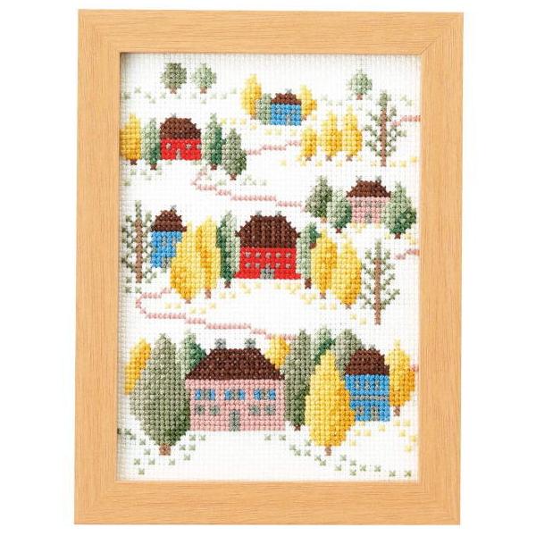 季節を感じられる、初〜中級クロスステッチ。オリムパス製絲 刺しゅうキットオリムパス 12ケ月の花風景 11月 秋色の散歩道 7555 マリー・カトレーヌコレクション