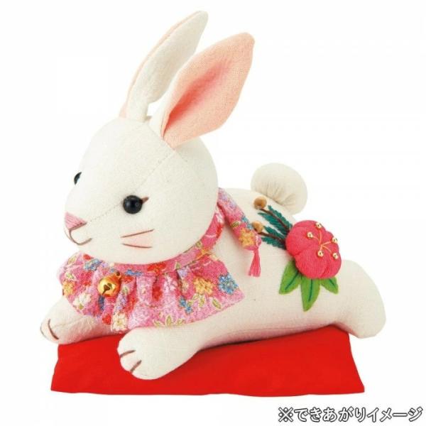 「福村弘美」先生デザインのかわいい干支(卯)ぬいぐるみキットです☆オリムパス 干支キット ぬいぐるみ 艶やか華うさぎ PA-808 オリムパス製絲 干支 ちりめんキット 飾り  うさぎ ウサギ ウサギ 2023年 卯 卯年 福村弘美 先生 ...