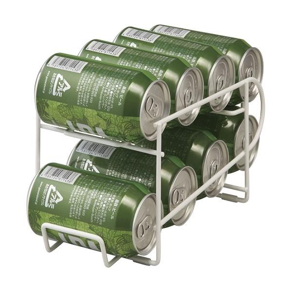 上から入れて手前から取り出す押し出し式の便利な缶ストッカーコロコロ缶配ストッカー 350ml用 コジット ストッカー 押し出し式 冷蔵庫 省スペース 収納 整理 片付け 缶ビール 缶ジュース スチール製 ラック 8缶