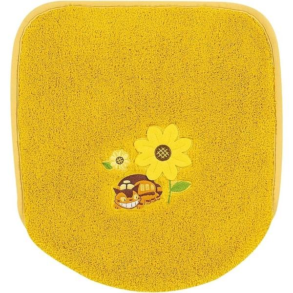 にんまりと笑うネコバスを刺繍で表現した楽しいデザイン☆存在感たっぷり！猫バスのトイレシリーズ『花のバス停』 センコー となりのトトロ ネコバス トイレ カバー 便座カバー ふたカバー  フタカバー ペーパーホルダーカバー スリッパ トイレタ...