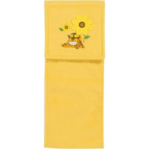 にんまりと笑うネコバスを刺繍で表現した楽しいデザイン☆存在感たっぷり！猫バスのトイレシリーズ『花のバス停』 センコー となりのトトロ ネコバス トイレ カバー 便座カバー ふたカバー  フタカバー ペーパーホルダーカバー スリッパ トイレタ...