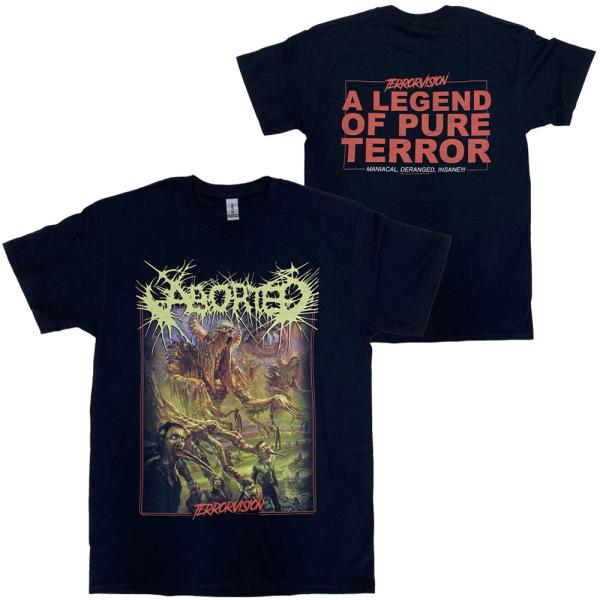 アボーテッド・ABORTED・TERRORVISION・UK版・Tシャツ・バンドTシャツボディ：GILDAN HEAVY COTTON （一般的な厚さのボディ）カラー：ブラック素材：コットン100％●ご注意：実物と色等が多少異なる場合があり...
