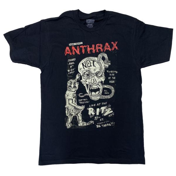 アンスラックス・ANTHRAX・LIVE AT RITZ・Tシャツ・メタルTシャツ・オフィシャル バンドTシャツオフィシャル商品　正規ライセンス商品ボディ：やや薄めの柔らかい今風のボディになります。素材：コットン100％カラー：ブラック●ご...