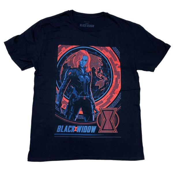 MARVEL COMICS・BLACK WIDOW・ブラック・ウィドウ・GLOBAL POSTER・Tシャツ・映画Tシャツカラー：ブラック素材：コットン100％ご注意：実物と色等が多少異なる場合があります。他サイト及び、店頭販売の為、売り切...