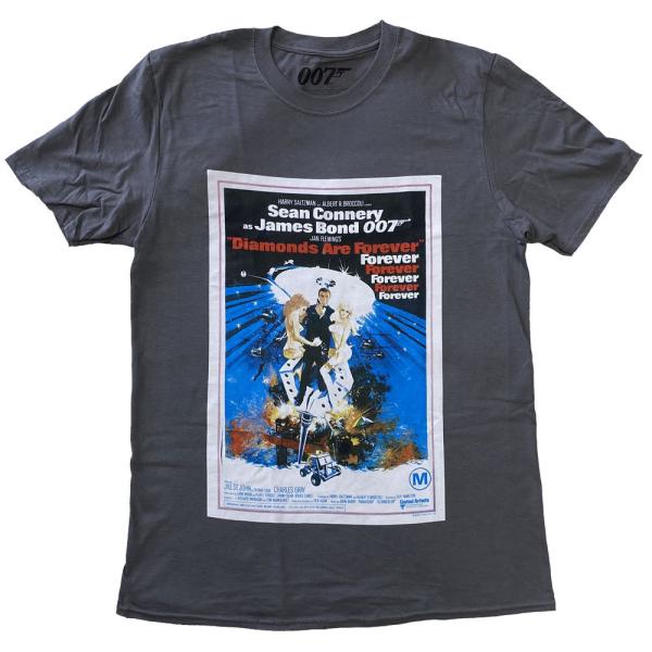 007・JAMES BOND・ジェームスボンド・DIAMONDS ARE FOREVER・ダイヤモンドは永遠に・Tシャツ・映画Tシャツ007シリーズがTシャツに！ショーンコネリー！ダイヤモンドは永遠に！ボディ：やや薄めの柔らかい今風のボディ...